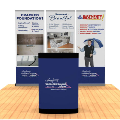 10ft Banner Stand Wall with Counter | Pull Up Banner Wall with ship case